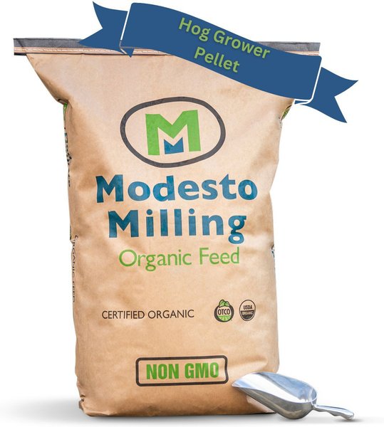 MODESTO MILLING Organic 15% Protein Hog Grower Pellets Pig Feed, 40-lb ...