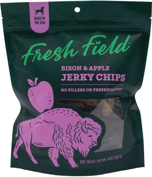 FRESH FIELD Bison & Apple Non-GMO Jerky Dog Treats, 5-oz bag - Chewy.com
