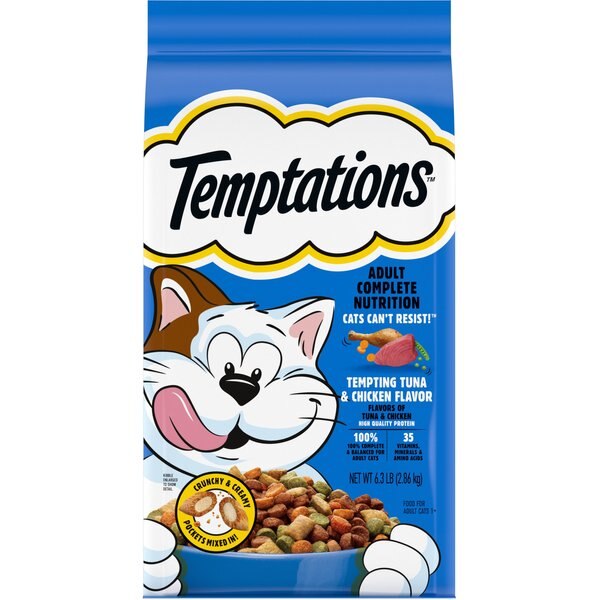 TEMPTATIONS Tempting Tuna & Chicken Flavor Adult Dry Cat Food, 6.3-lb ...