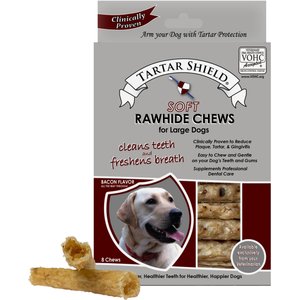 TARTAR SHIELD Soft Rawhide Chews Daily Dental Dog Treat, Large, 8 count ...