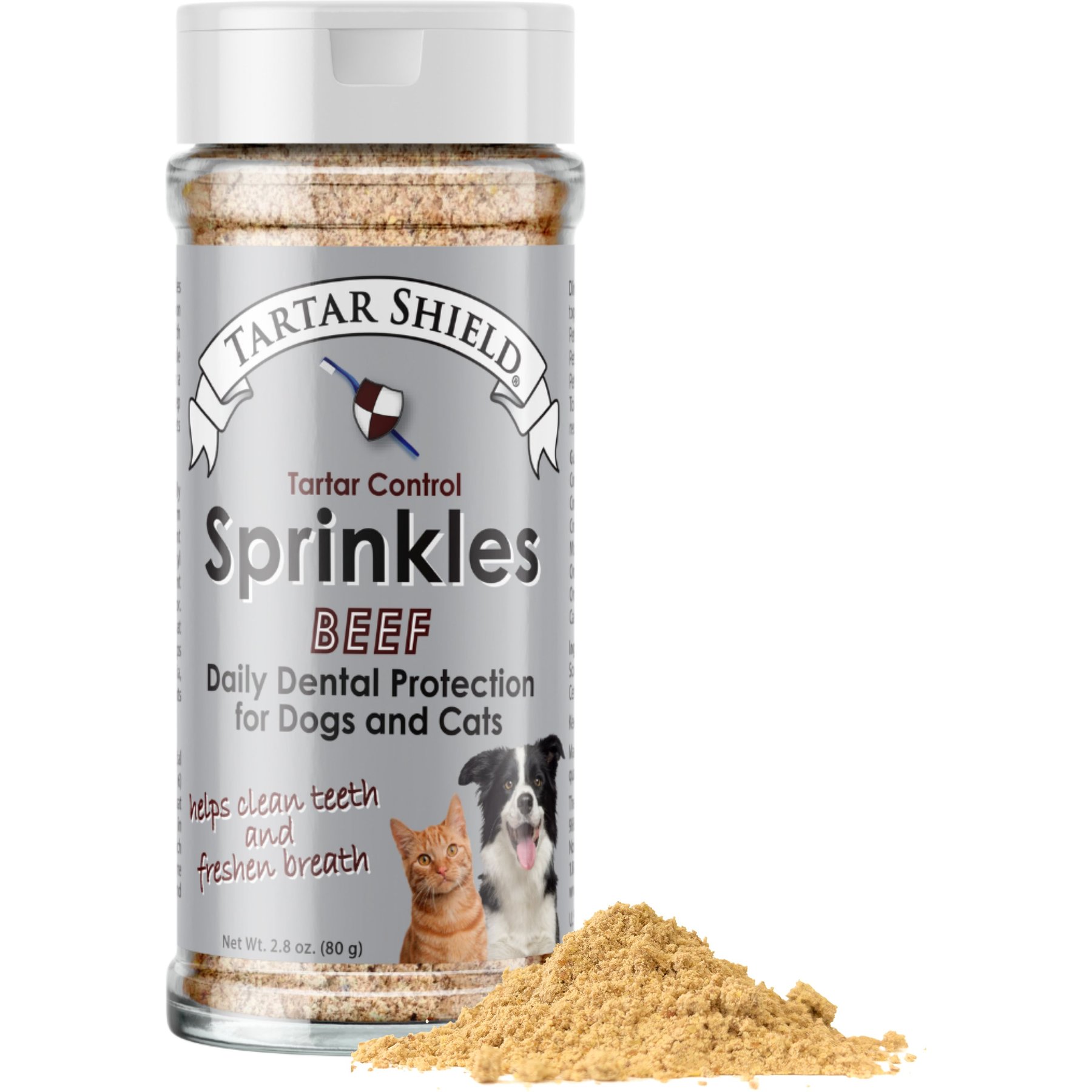 TARTAR SHIELD Sprinkles Human-Grade Beef Dog & Cat Dry Food Topping, 2. ...