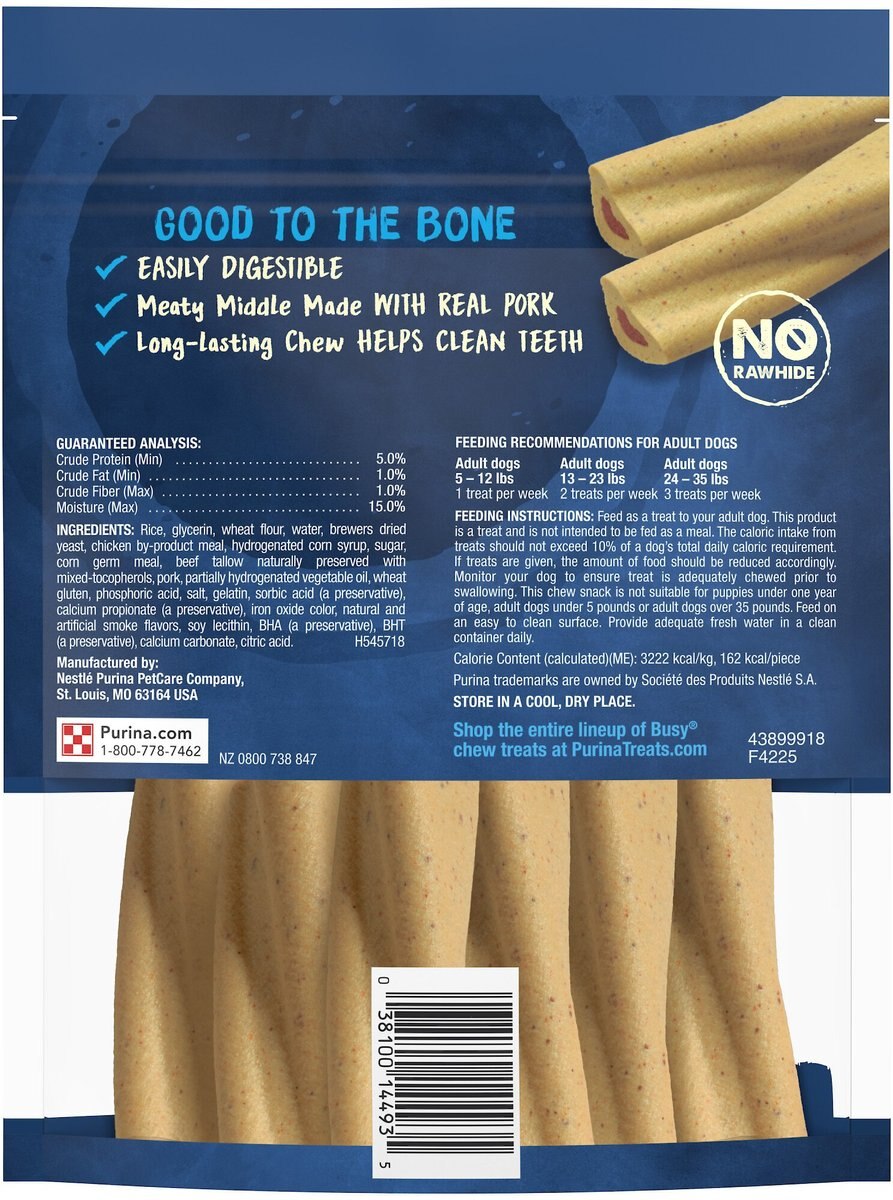 BUSY BONE Long Lasting Rawhide-Free Real Meat Mini Dog Treats, 12 count ...