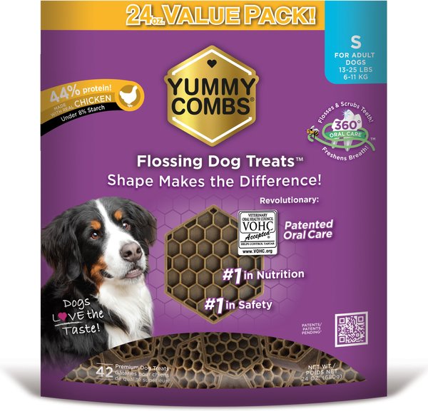 Out of Stock - YUMMY COMBS Chicken Flossing Dental Dog Treats, Small ...