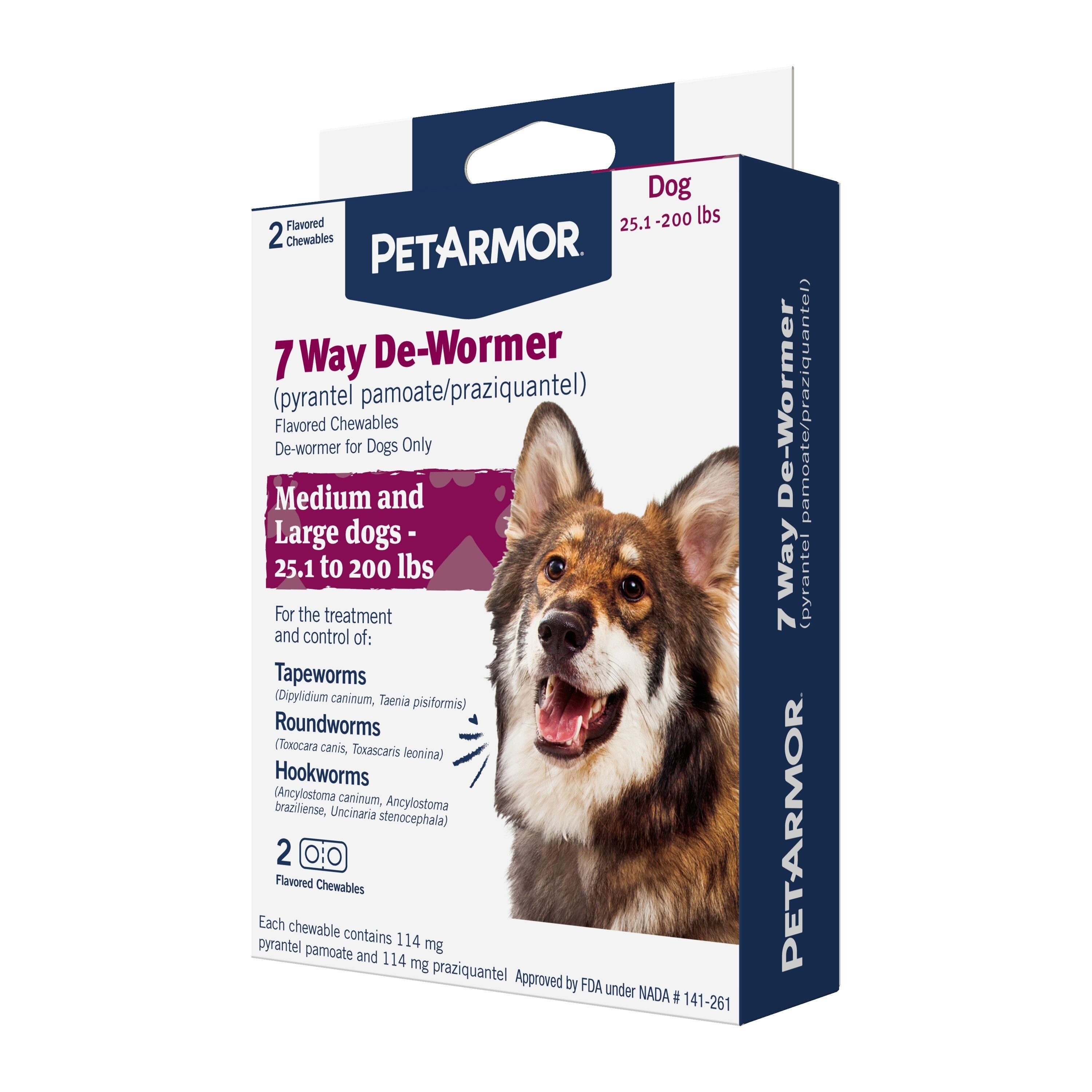 PETARMOR 7 Way Dewormer for Hookworms, Roundworms & Tapeworms for ...