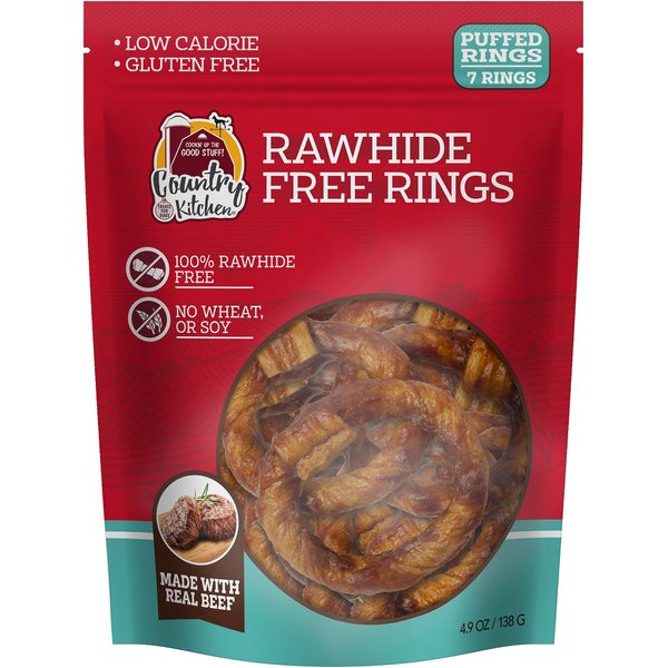 COUNTRY KITCHEN Rawhide-Free Beef Rings Dog Chew Treats, 7 count ...