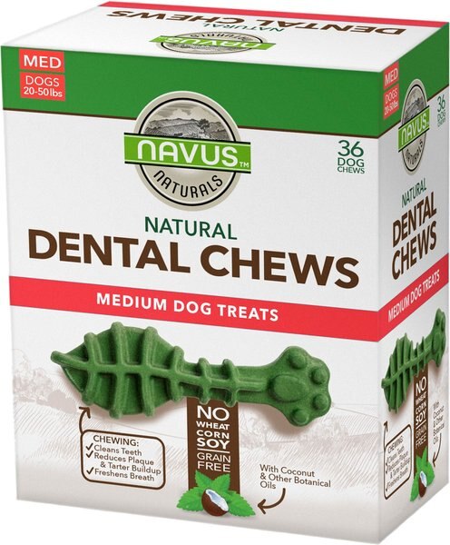 NAVUS NATURALS Small/Medium Mint Dental Dog Treats, 36 count - Chewy.com