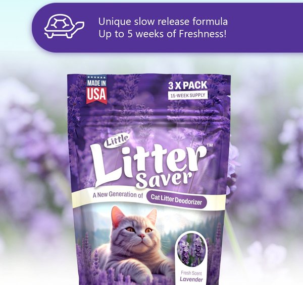 LITTLE LITTER SAVERS Natural Fresh Scent Lavender Cat Litter Deodorizer ...