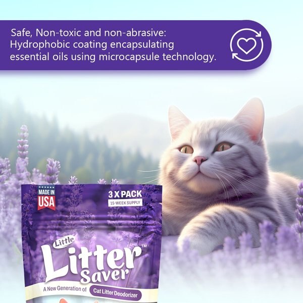 LITTLE LITTER SAVERS Natural Fresh Scent Lavender Cat Litter Deodorizer ...