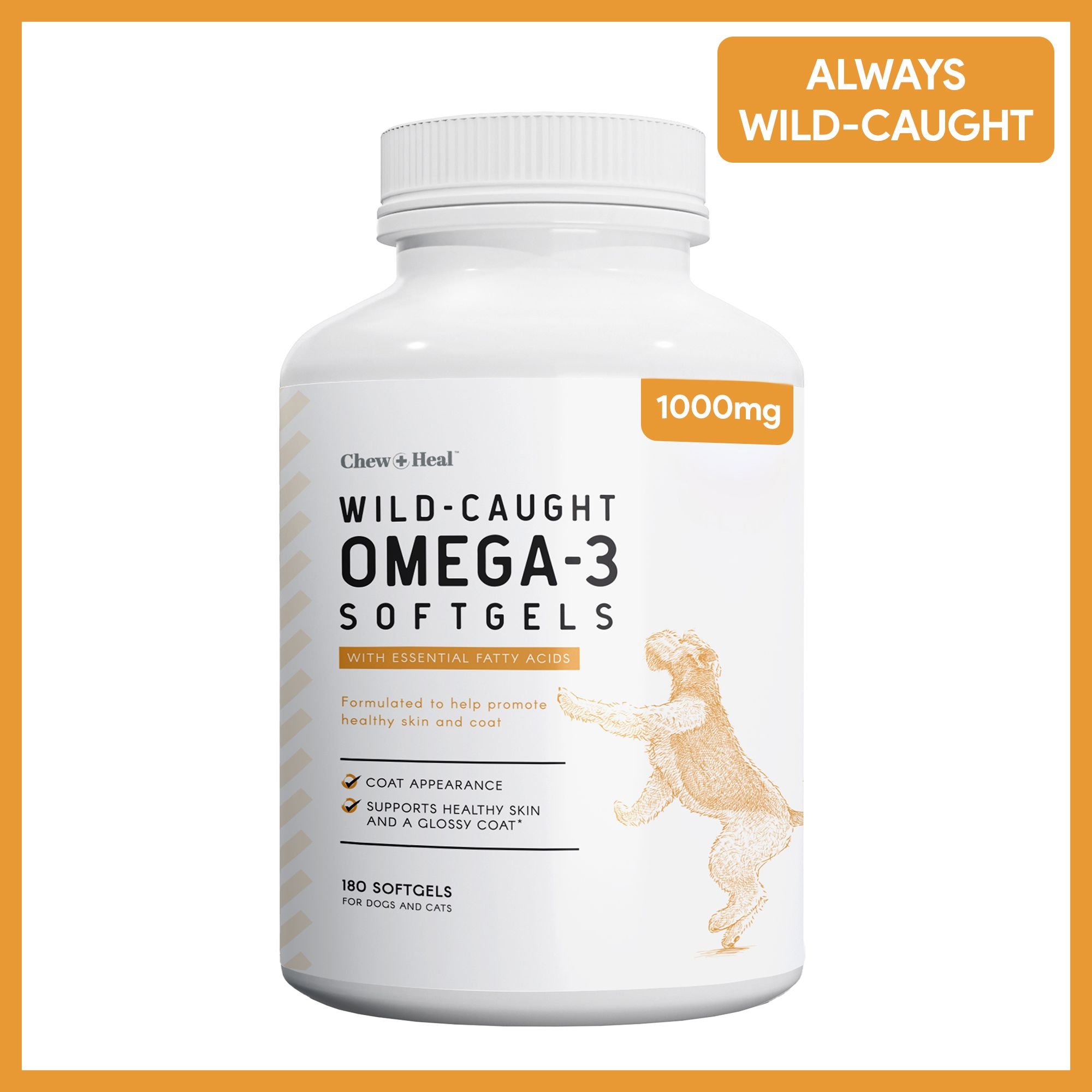 CHEW + HEAL Omega Skin + Coat Softgels Made with Wild-Caught Fish Oil ...