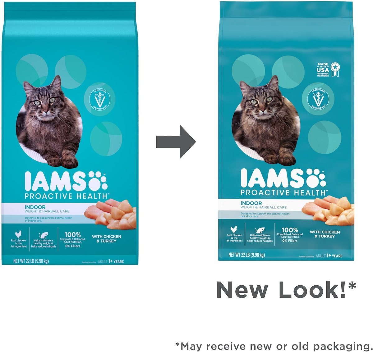 IAMS ProActive Health Indoor Weight & Hairball Care Adult Dry Cat Food ...