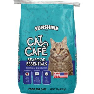 CAT CAFE Seafood Essentials Salmon & Tuna Dry Cat Food, 11-lb bag ...