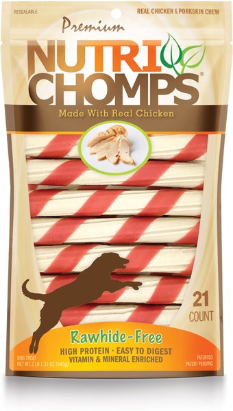 NUTRI CHOMPS 6-inch Chicken Wrapped Twist Chew Dog Treats, 21 count ...