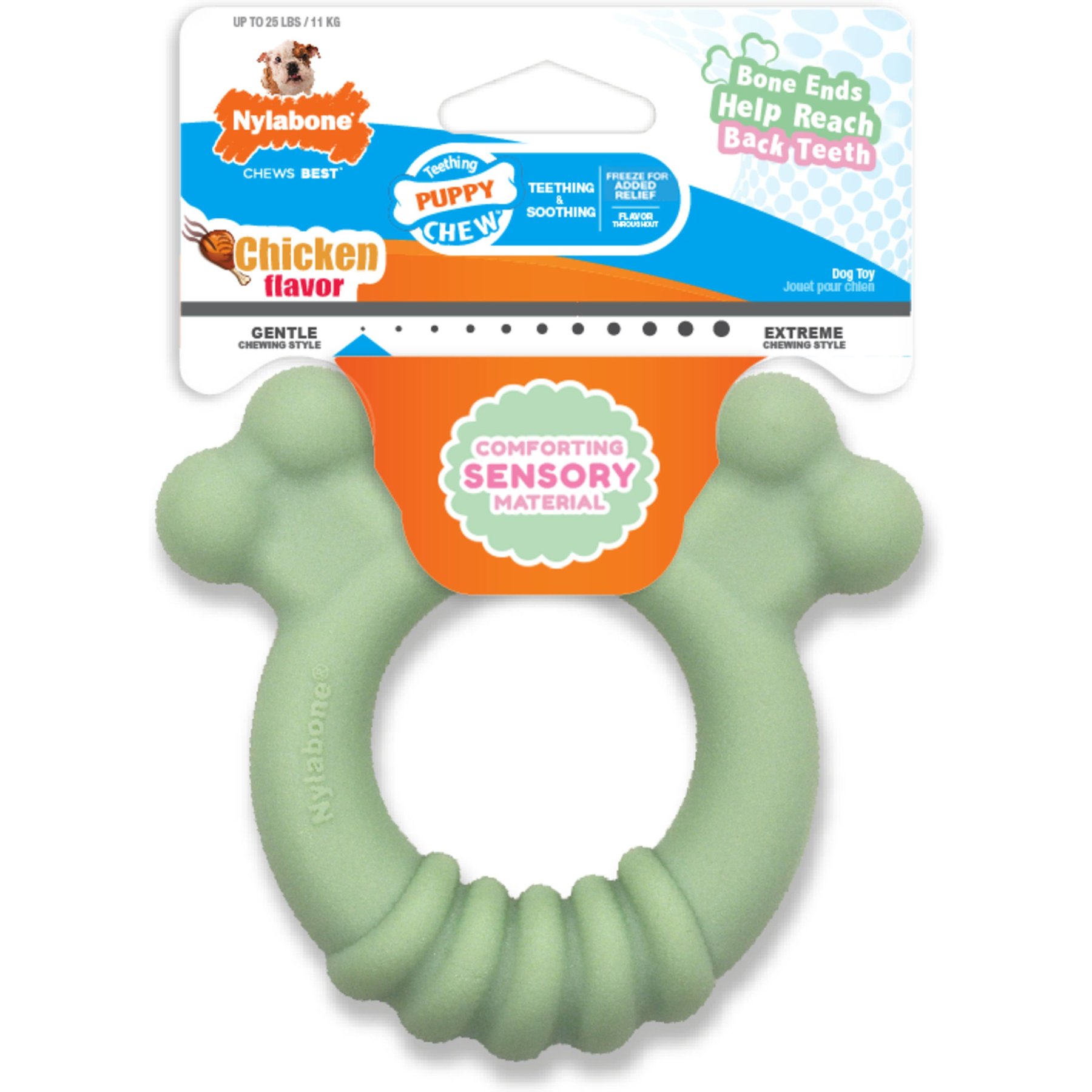 NYLABONE Teething Ring Puppy Chew Toy, Green - Chewy.com