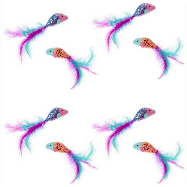 FRISCO Sparkle Fish Plush Cat Toy with Catnip, 8 count - Chewy.com
