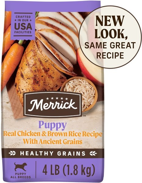 MERRICK Classic Healthy Grains Dry Dog Food Puppy Recipe, 4-lb bag ...