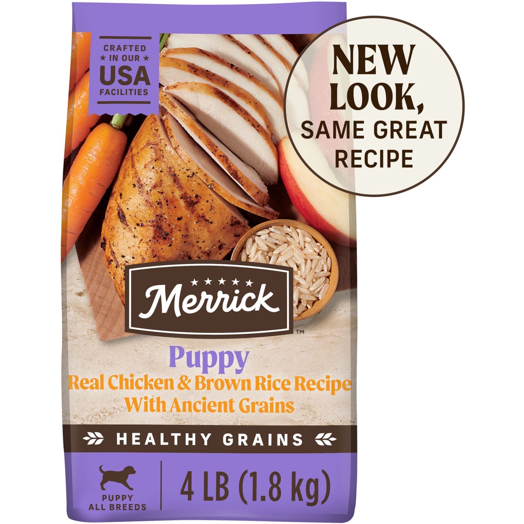 MERRICK Classic Healthy Grains Dry Dog Food Puppy Recipe, 4-lb bag ...