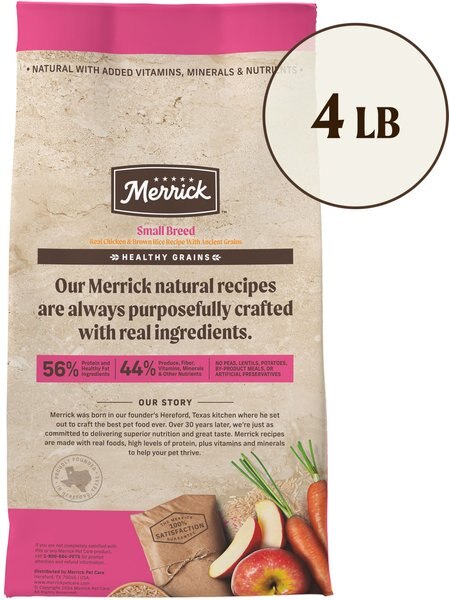 MERRICK Classic Healthy Grains Small Breed Recipe Adult Dry Dog Food, 4 ...