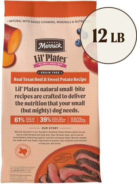 MERRICK Lil' Plates Grain-Free Chicken-Free Real Texas Beef + Sweet ...