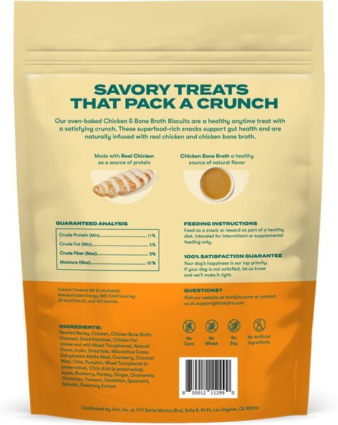 JINX Chicken & Bone Broth Biscuits Crunchy Dog Treats, 16-oz bag ...