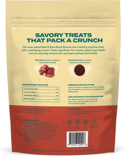 JINX Beef & Bone Broth Biscuits Crunchy Dog Treats, 16-oz bag - Chewy.com