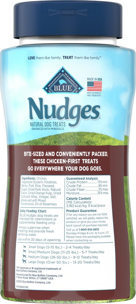 BLUE BUFFALO Nudges On The Go Chicken & Pork Natural Dog Treats, 5.5-oz ...
