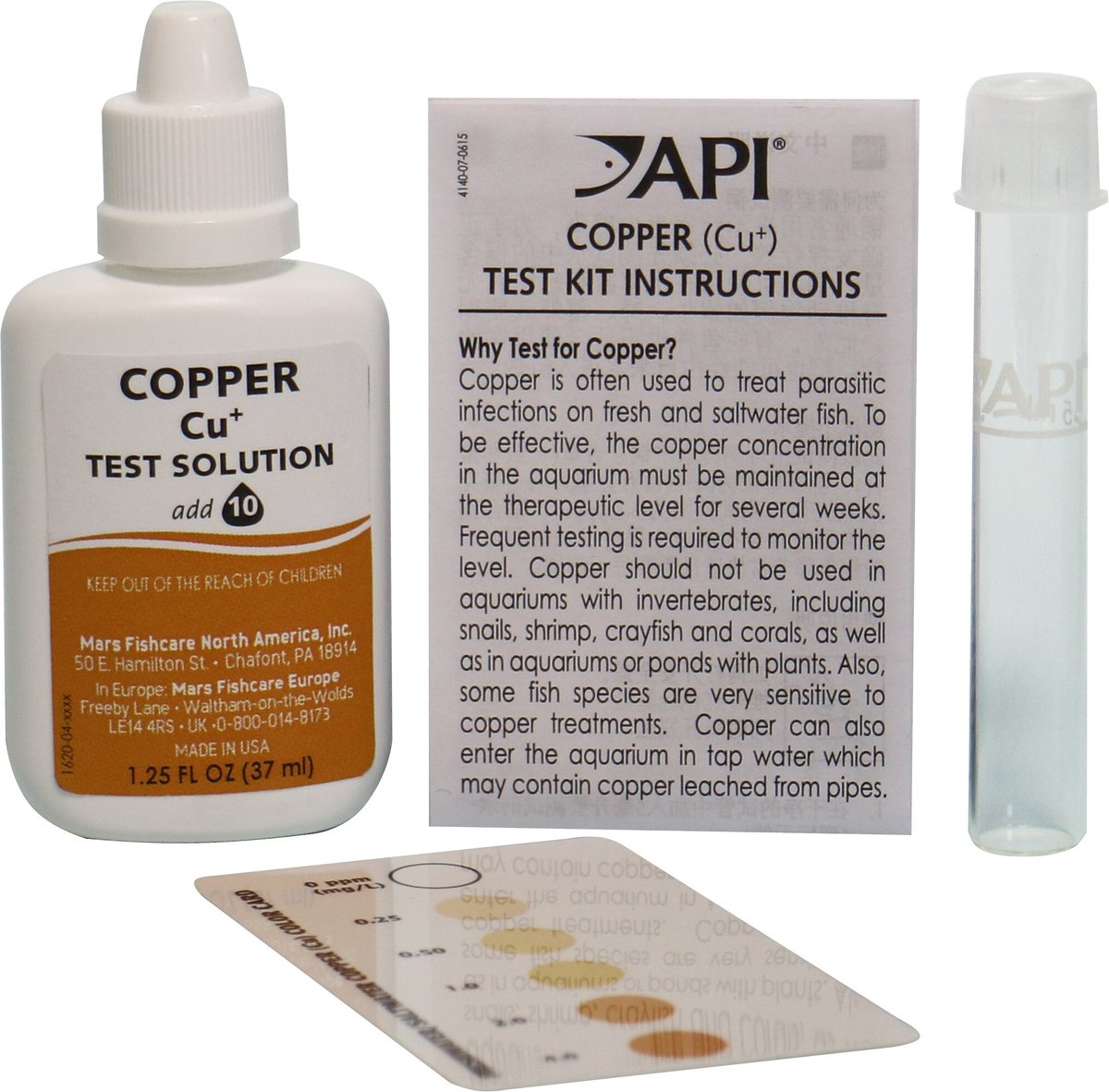 API Copper Cu+ Freshwater & Saltwater Aquarium Test Kit, 90 count ...