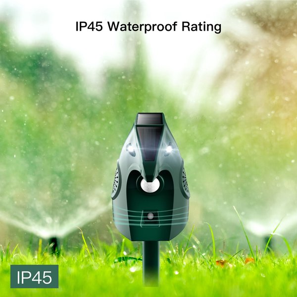 LVLRISTER PIR Motion Detector Animal Repeller Devices with Solar Energy ...