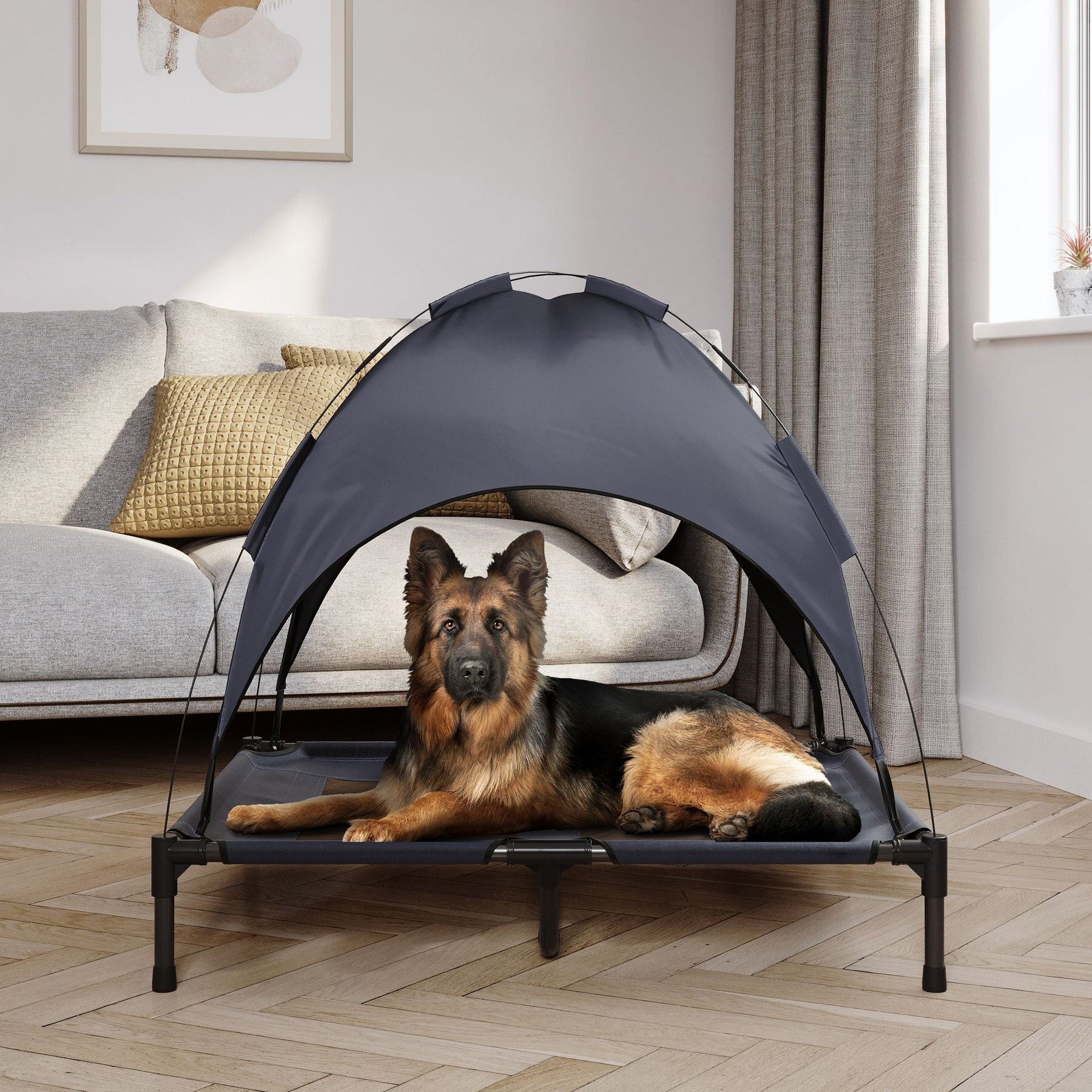 PET ADOBE Elevated Canopy Dog Bed Large Chewy