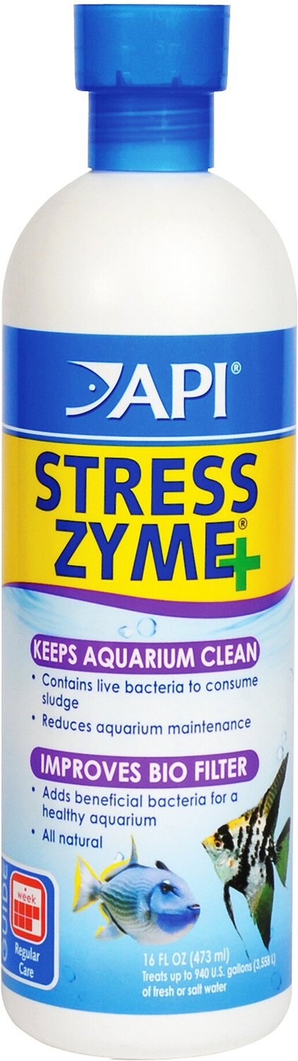 API Stress Zyme Freshwater & Saltwater Aquarium Water Cleaner, 16-oz ...