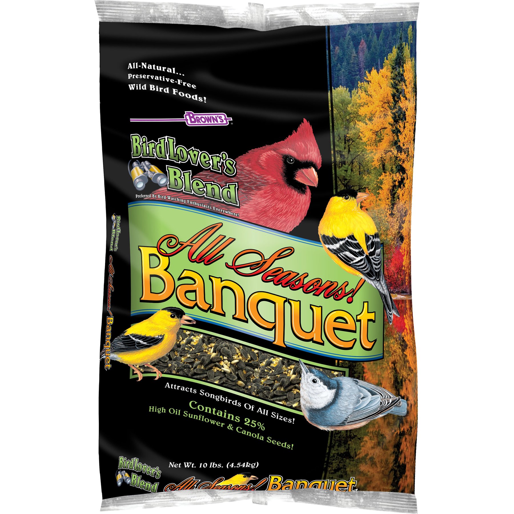 BROWN'S Bird Lover's Blend All Seasons! Banquet Wild Bird Food, 10-lb ...