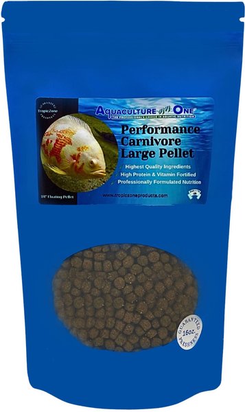 AQUACULTURE-ONE Performance Carnivore Pellets for Large Fish, 16-oz bag ...