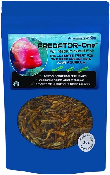 AQUACULTURE-ONE Predator-One Treat for Medium Monster Fish, 3-oz bag ...