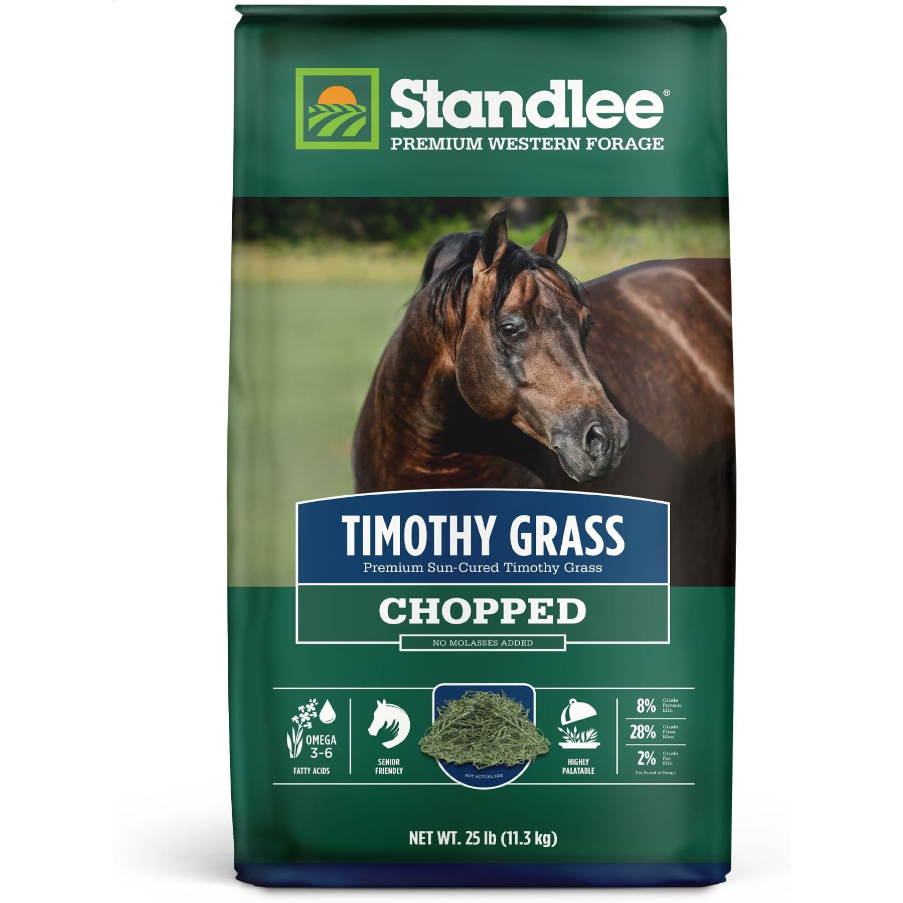 STANDLEE Premium Timothy Grass Chopped Forage Horse Feed, 25-lb bag ...