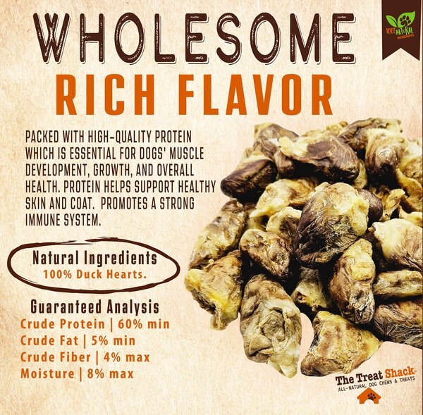 Out of Stock - THE TREAT SHACK Freeze-Dried Duck Hearts Dog Treat, 1-lb ...