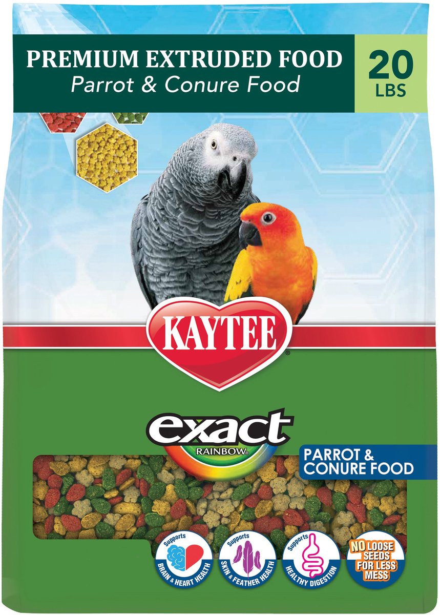 KAYTEE Exact Rainbow Parrot & Conure Bird Food, 20-lb bag - Chewy.com