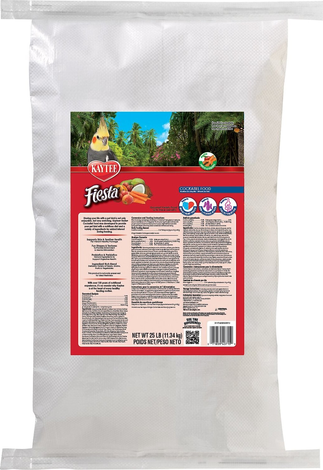 KAYTEE Fiesta Variety Mix Cockatiel Food, 25-lb bag - Chewy.com
