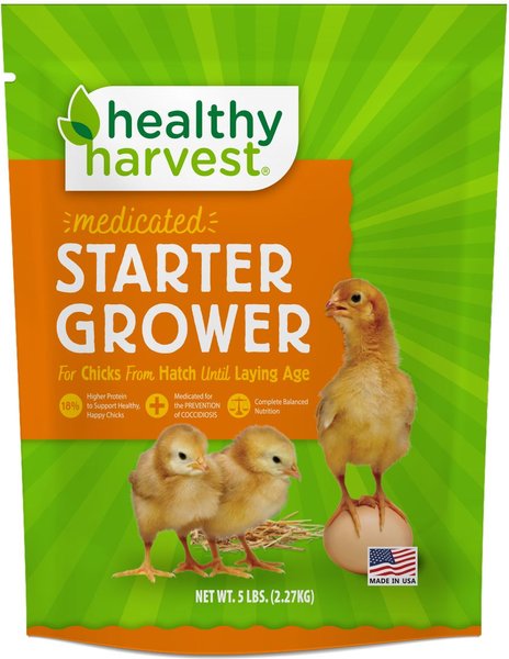 HEALTHY HARVEST 18% Protein Medicated Starter Grower Crumbles Chick ...