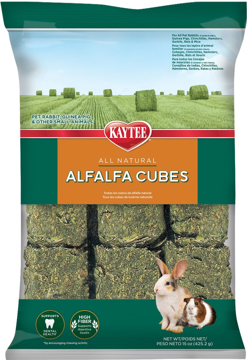 KAYTEE Alfalfa Cubes Small Animal Food, 15-oz bag - Chewy.com