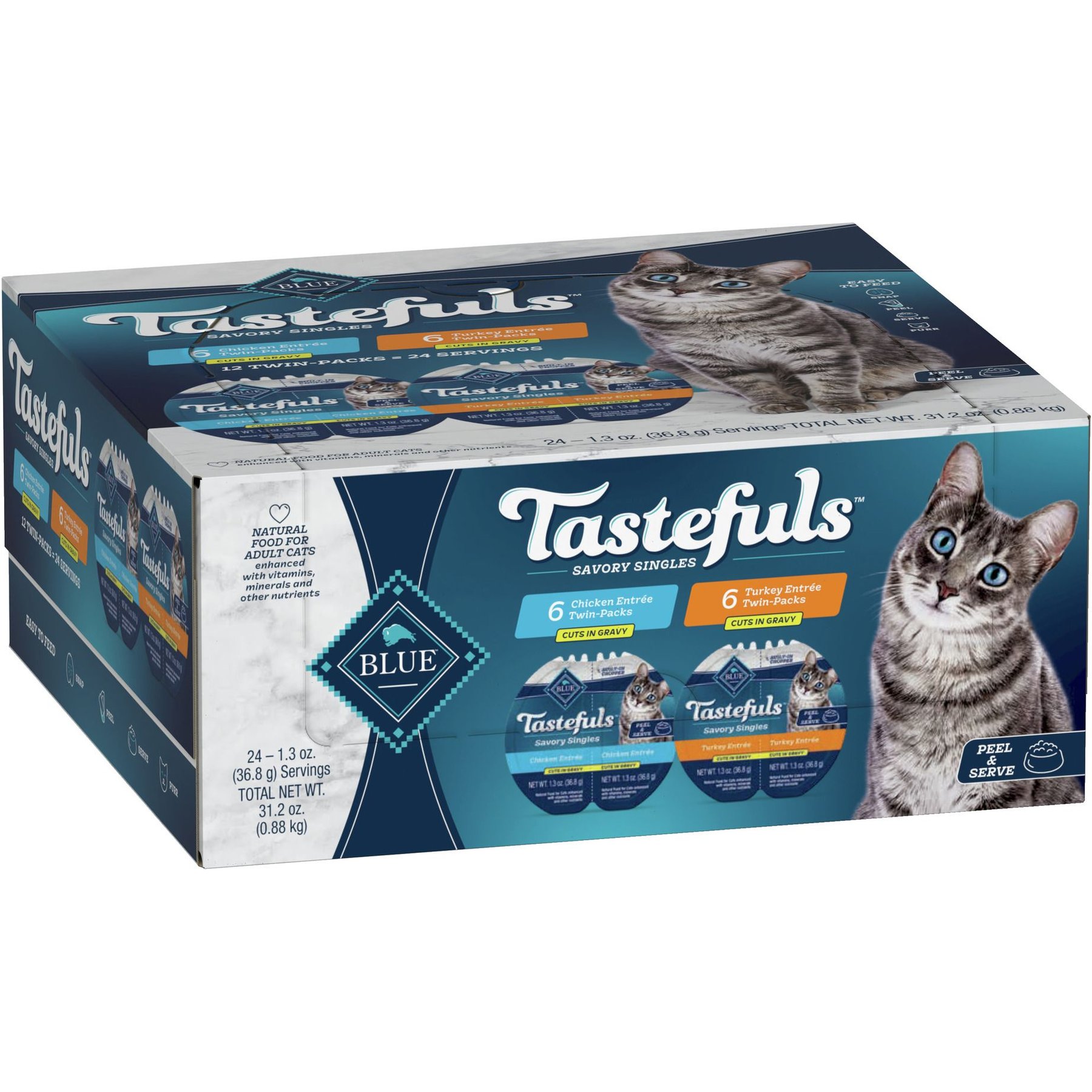 BLUE BUFFALO Tastefuls Savory Singles Chicken & Turkey Entree Variety ...