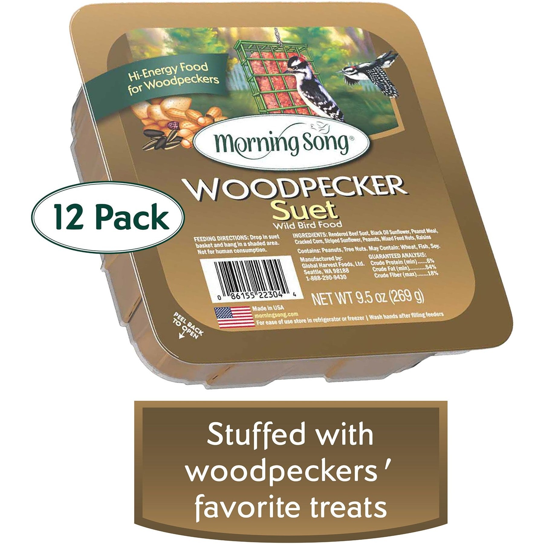 MORNING SONG Woodpecker Suet Wild Bird Food, 12 count - Chewy.com