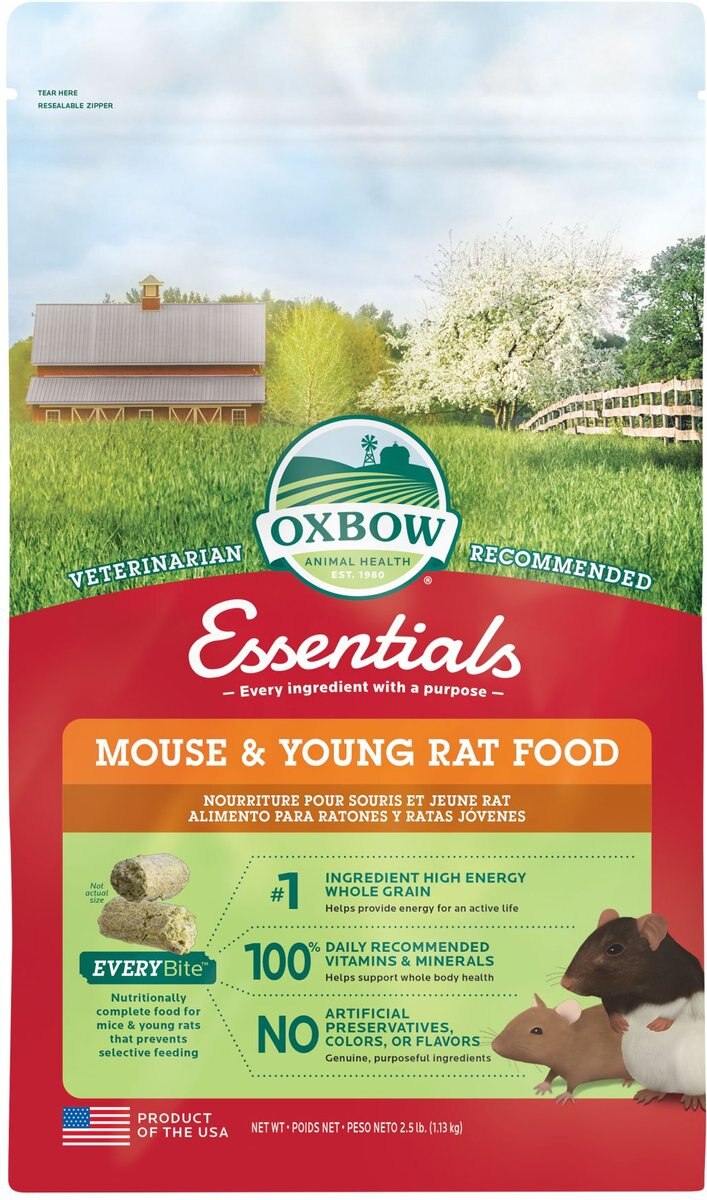 OXBOW Essentials Mouse & Young Rat Food All Natural Mouse & Young Rat ...