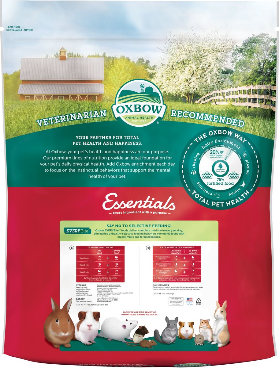 OXBOW Essentials Regal Rat Adult Rat Food, 20-lb bag - Chewy.com