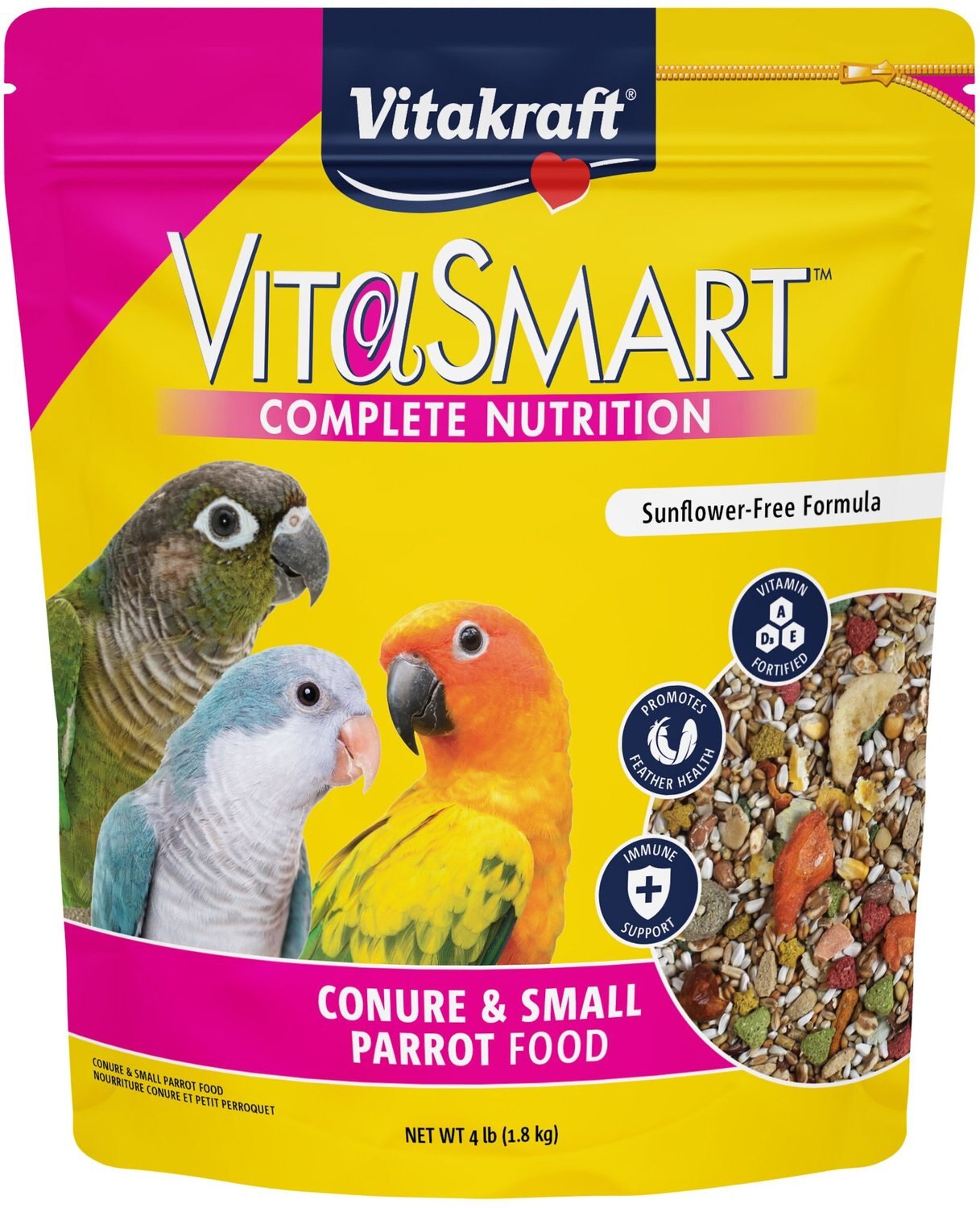 VITAKRAFT Vita Smart Vitamin-Fortified Gourmet Conure Bird Food, 4-lb ...