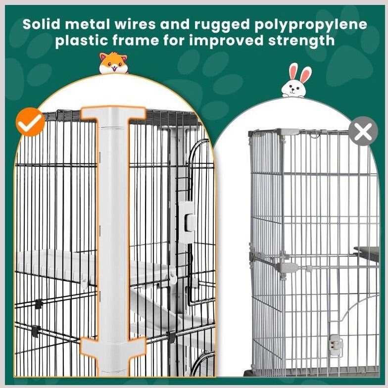 Out of Stock - YAHEETECH Rolling Rabbit Cage on Wheel, Gray, 6-Level ...