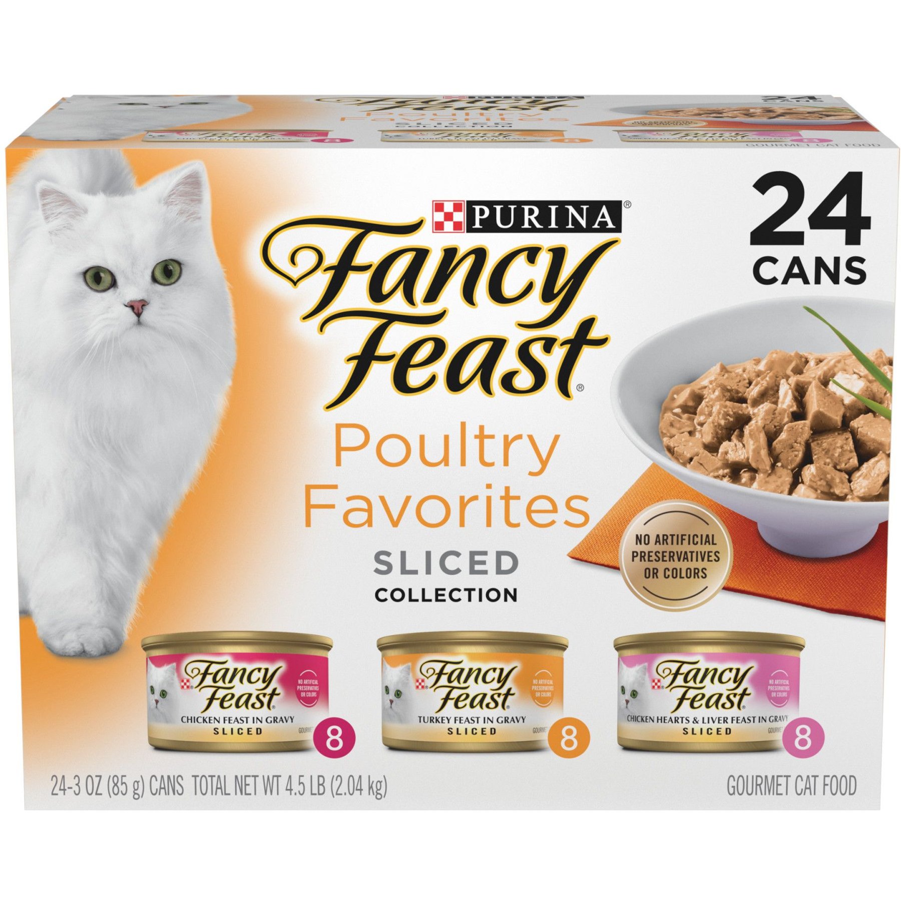FANCY FEAST Poultry Lovers Sliced Collection Gravy Variety Pack Wet Cat ...