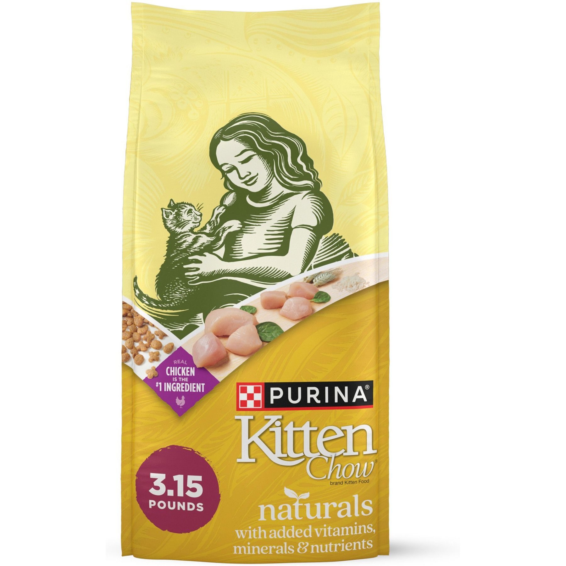 KITTEN CHOW Naturals Original with Added Vitamins, Minerals & Nutrients ...