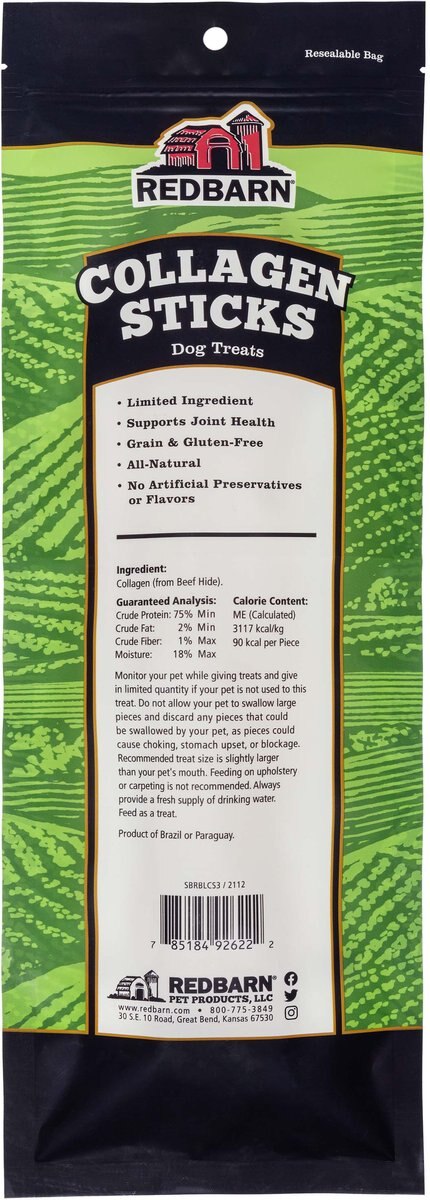 REDBARN Collagen Sticks Dog Chew, Large, 3 count - Chewy.com