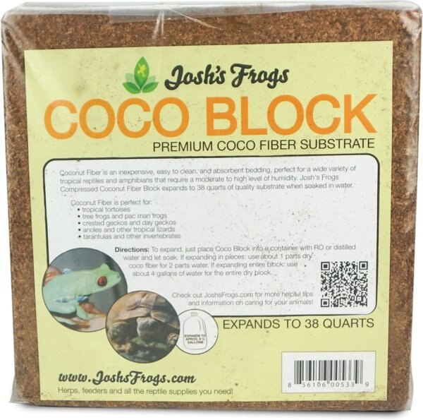 JOSH'S FROGS Coco Cradle Block Reptile Substrate, 6.8-lbs, 1 count ...
