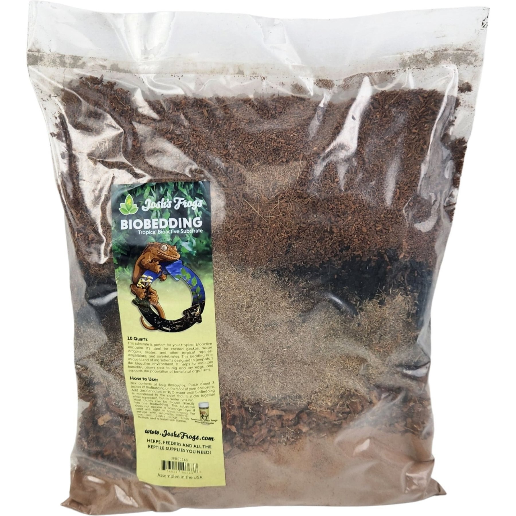 JOSH'S FROGS BioBedding Tropical Bioactive Reptile Substrate, 10-qt bag ...