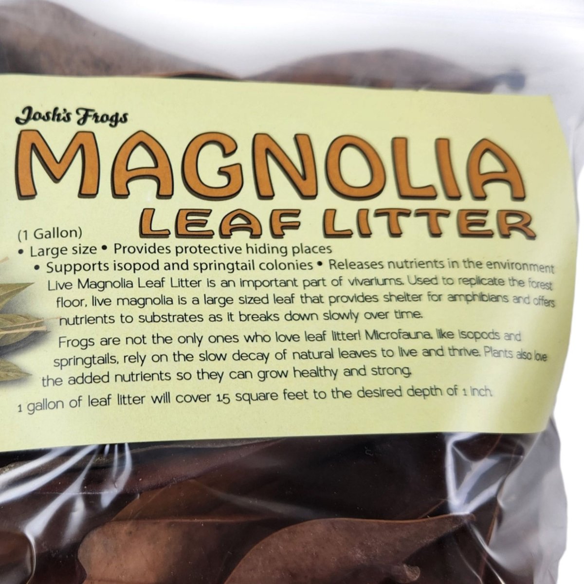 JOSH'S FROGS Magnolia Reptile Leaf Litter, 1-gal bag - Chewy.com